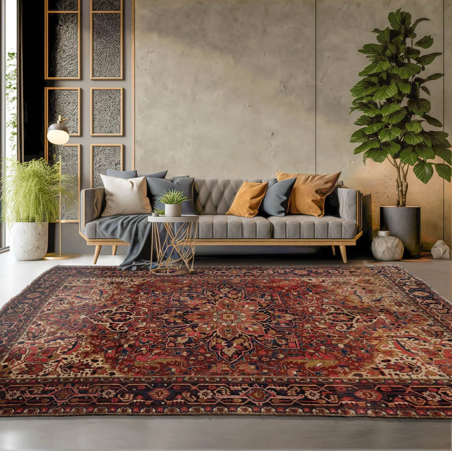 8x10 Rust Hand Knotted 100 Wool Heriz Tibetan Oriental Area Rug Oriental Rug Of Houston