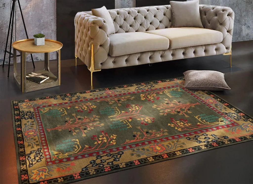 Multi Size Green Donegal Arts & Crafts Handmade Wool Oriental Area Rug ...