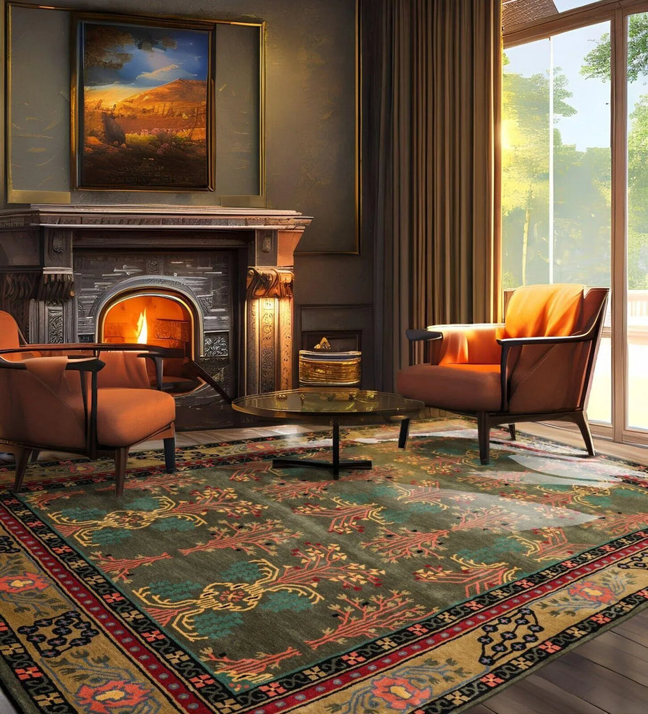 Multi Sizes Donegal Arts & Crafts Handmade 100% Wool Oriental Area Rug ...