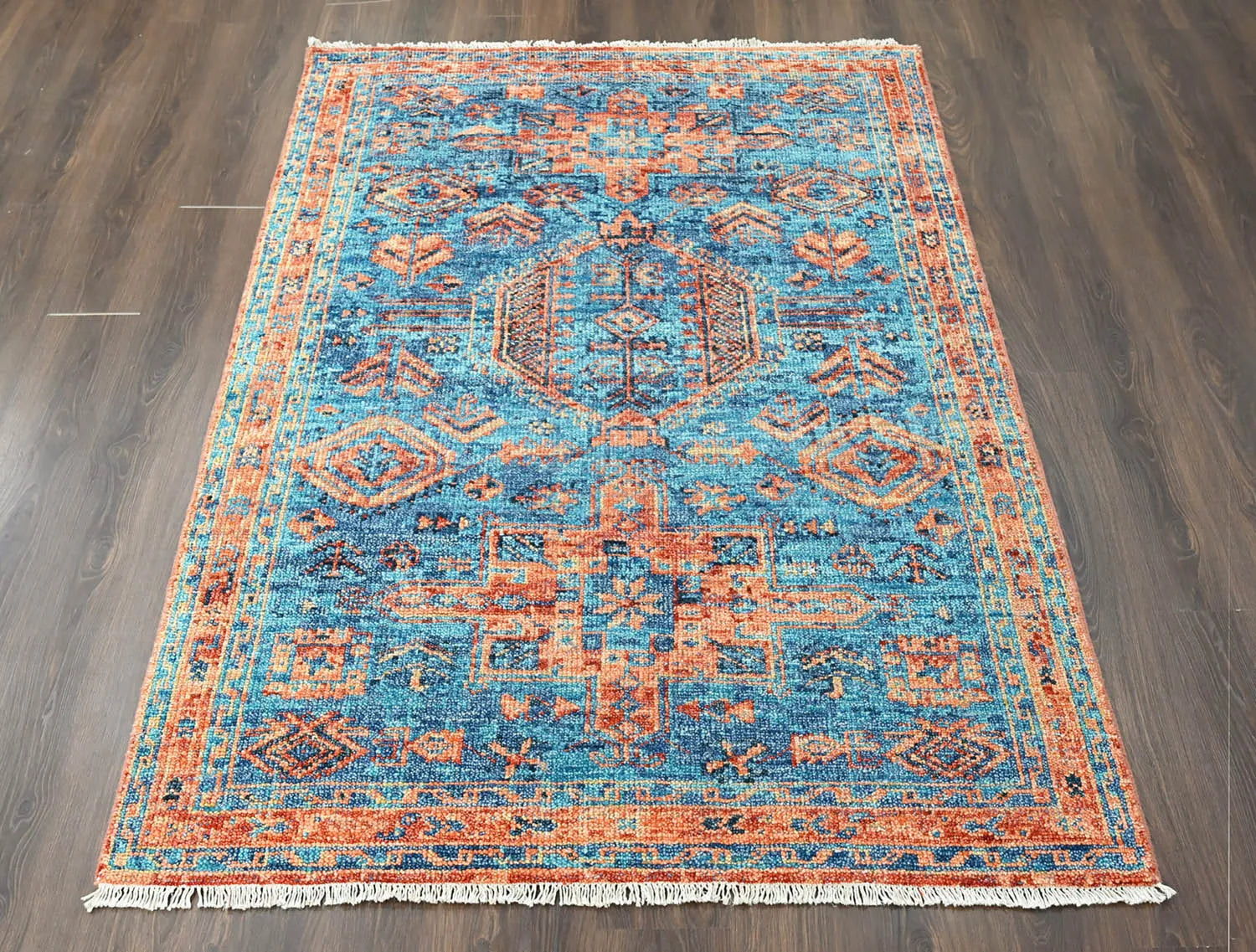 patterned rugs with orange