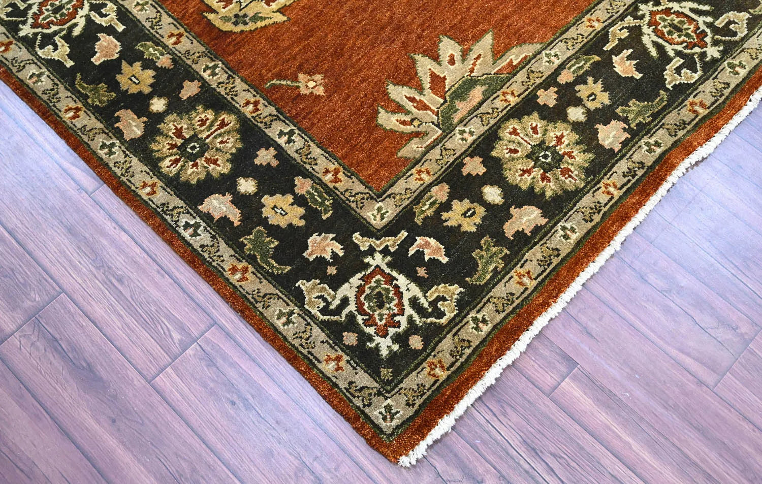 rust orange patterned rug