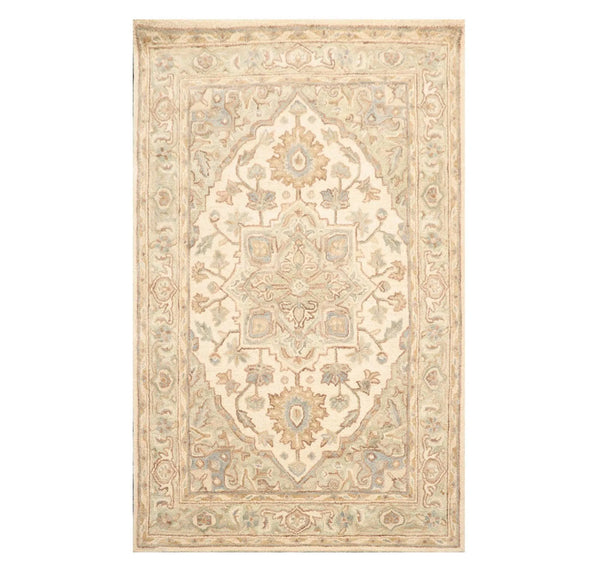 5' x 8' Handmade 100% Wool Tabriz Traditional Oriental Area Rug Beige ...
